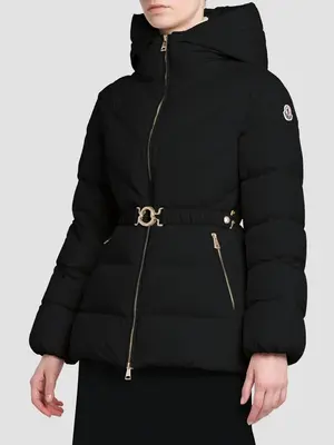 Moncler Brosse Belted Puffer Jacket - Black