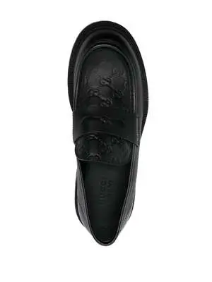 Gucci Gg Leather Loafers - Black