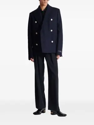 Balmain Double-breasted Coat - Blue