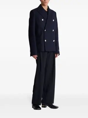 Balmain Double-breasted Coat - Blue