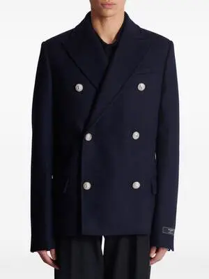 Balmain Double-breasted Coat - Blue
