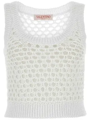 Valentino Garavani Cropped Knit Top - White