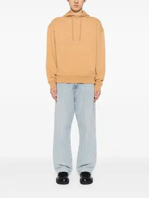 Maison Kitsuné Logo-embroidered Cotton Hoodie - Brown