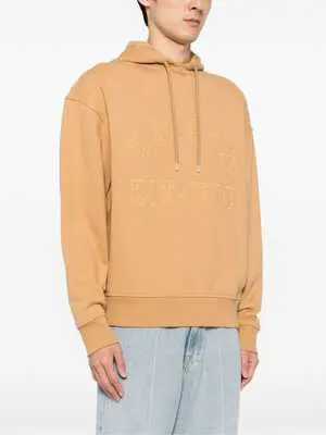 Maison Kitsuné Logo-embroidered Cotton Hoodie - Brown