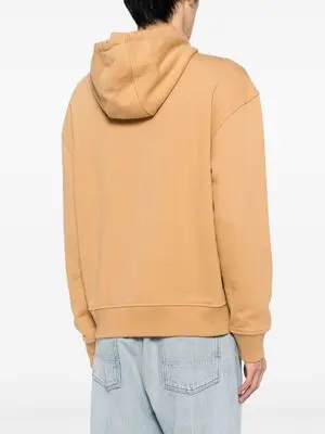 Maison Kitsuné Logo-embroidered Cotton Hoodie - Brown