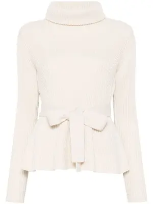 Zimmermann Illustration Peplum Sweater - Neutrals