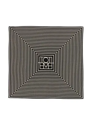 TOTEME Signature Monogram Silk Scarf - Black