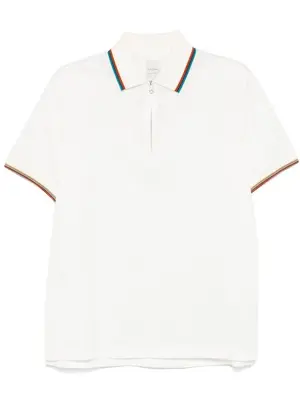 Paul Smith Stripe-trim Cotton Polo Shirt - White