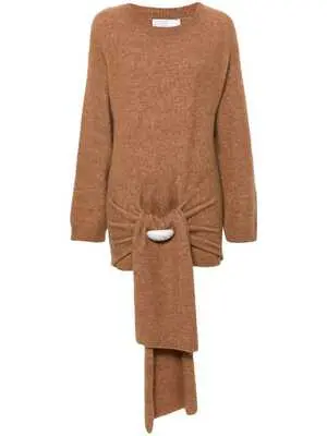 Giuseppe Di Morabito Brooch-detail Mini Dress - Brown