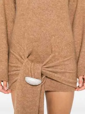 Giuseppe Di Morabito Brooch-detail Mini Dress - Brown