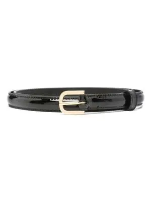 TOTEME Thin Patent-leather Belt - Black