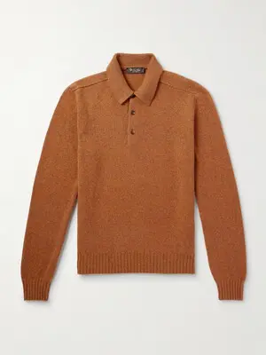 Loro Piana Virgin Wool Polo Sweater - Orange