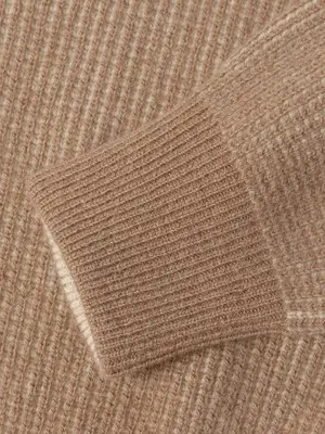 Loro Piana Col D'olen Waffle-knit Camel Hair Sweater