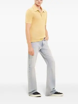 COURREGES Logo-patch Polo Shirt - Yellow