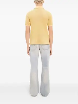 COURREGES Logo-patch Polo Shirt - Yellow