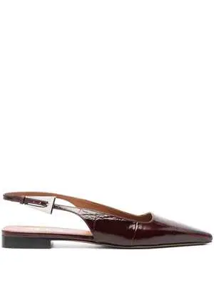 Paris Texas Embossed Crocodile Ballet Flats