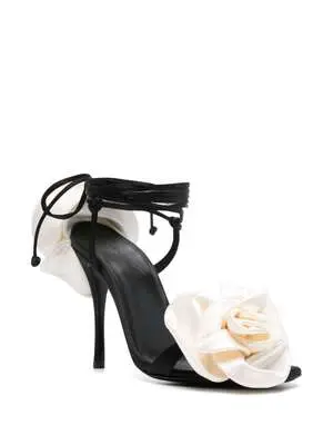 Magda Butrym 110mm Floral-appliqué Sandals - Black