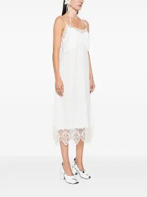 Simone Rocha Lace-trim Midi Dress - White