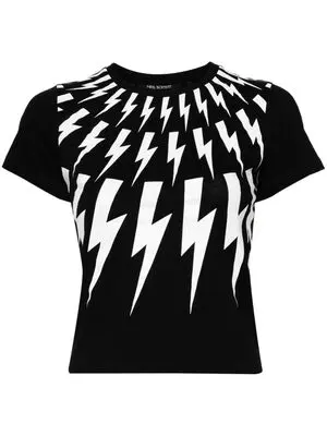 Neil Barrett Fair Isle Thunderbolt Print T-shirt