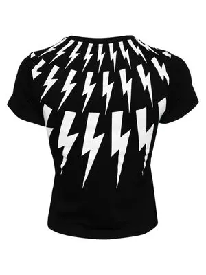Neil Barrett Fair Isle Thunderbolt Print T-shirt