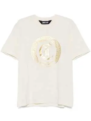 Just Cavalli Ghotic Logo-print T-shirt - Neutrals
