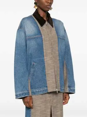 Stella McCartney Tweed Denim Jacket - Blue