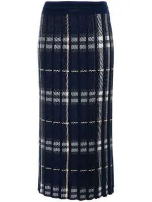 Eric Bompard Pleated Tartan Skirt