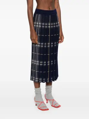 Eric Bompard Pleated Tartan Skirt