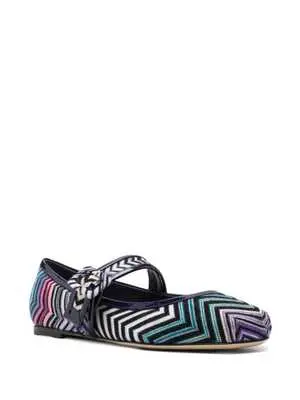 Missoni Zigzag-woven Ballet Flats - Purple