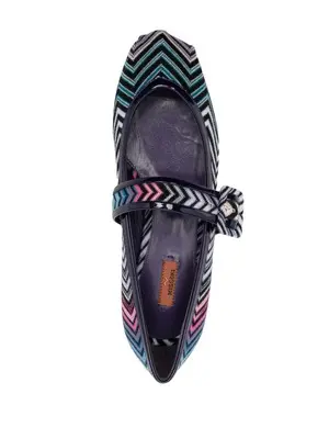 Missoni Zigzag-woven Ballet Flats - Purple