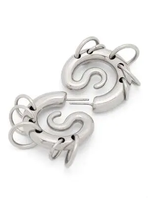 PANCONESI Pierced Serpent Hoop Earrings - Silver