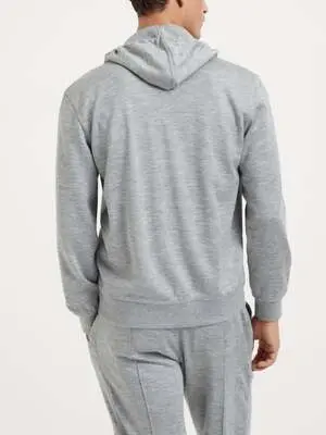 Brunello Cucinelli Drawstring Hooded Cardigan - Grey