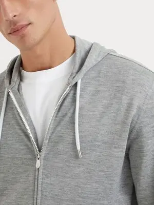 Brunello Cucinelli Drawstring Hooded Cardigan - Grey