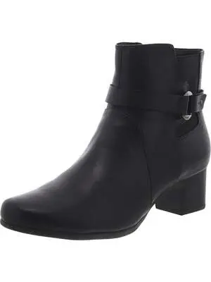 Clarks Un Damson Mid Womens Leather Ankle Ankle Boots - Black