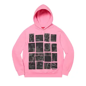 Supreme Collage Grid Hooded Sweatshirt - Pink