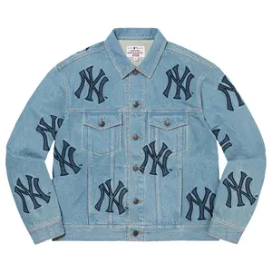 Supreme X New York Yankees Denim Trucker Jacket - Blue