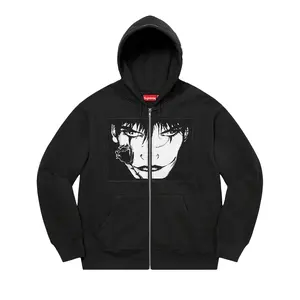 Supreme X The Crow Zip Up Hooded Sweatshirt - Black