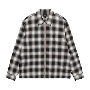 StÜssy Eddie Plaid Zip Shirt 'black