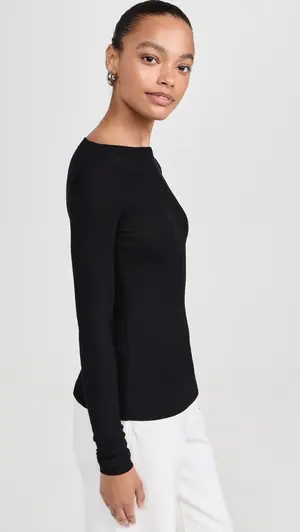 Enza Costa Silk Knit Boat Neck Top