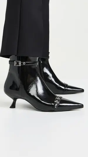 GANNI Eyelets Kitten Heel Booties