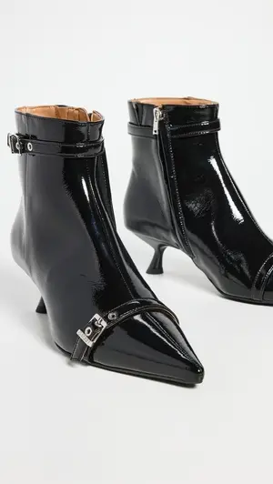 GANNI Eyelets Kitten Heel Booties