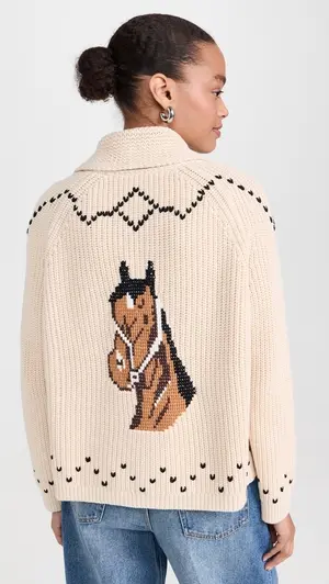 The Great. The Horse Lodge Cardigan - Cream