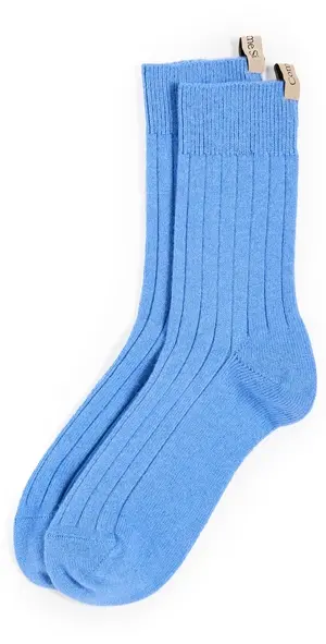Comme Si Comme Si Cashmere Socks Sky Blue