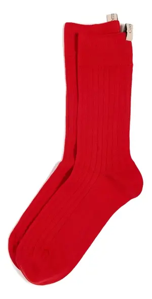 Comme Si Comme Si The Yves Socks Scarlet