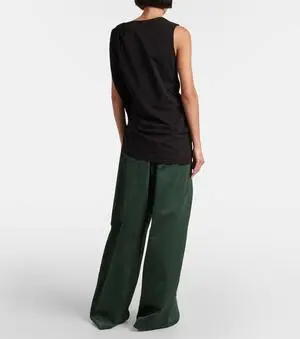Dries Van Noten Draped Cotton Jersey Top - Black