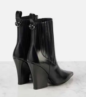 Valentino Garavani Vlogo Lockette Leather Ankle Boots