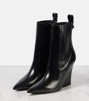 Valentino Garavani Vlogo Lockette Leather Ankle Boots