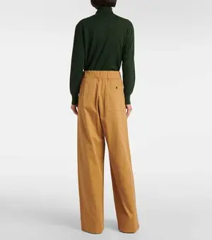 Dries Van Noten Cotton Wide-leg Trousers - Beige