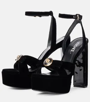 Versace Medusa Velvet Platform Sandals