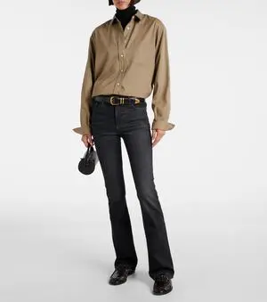 FRAME Le Mini High-rise Bootcut Jeans - Grey